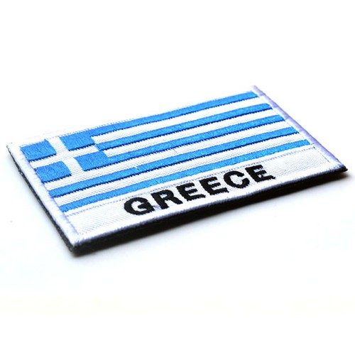 GREECE FLAG GREEK FLAG GRE FLAG TACITCA EMBROIDERED HOOK LOOP PATCH ...