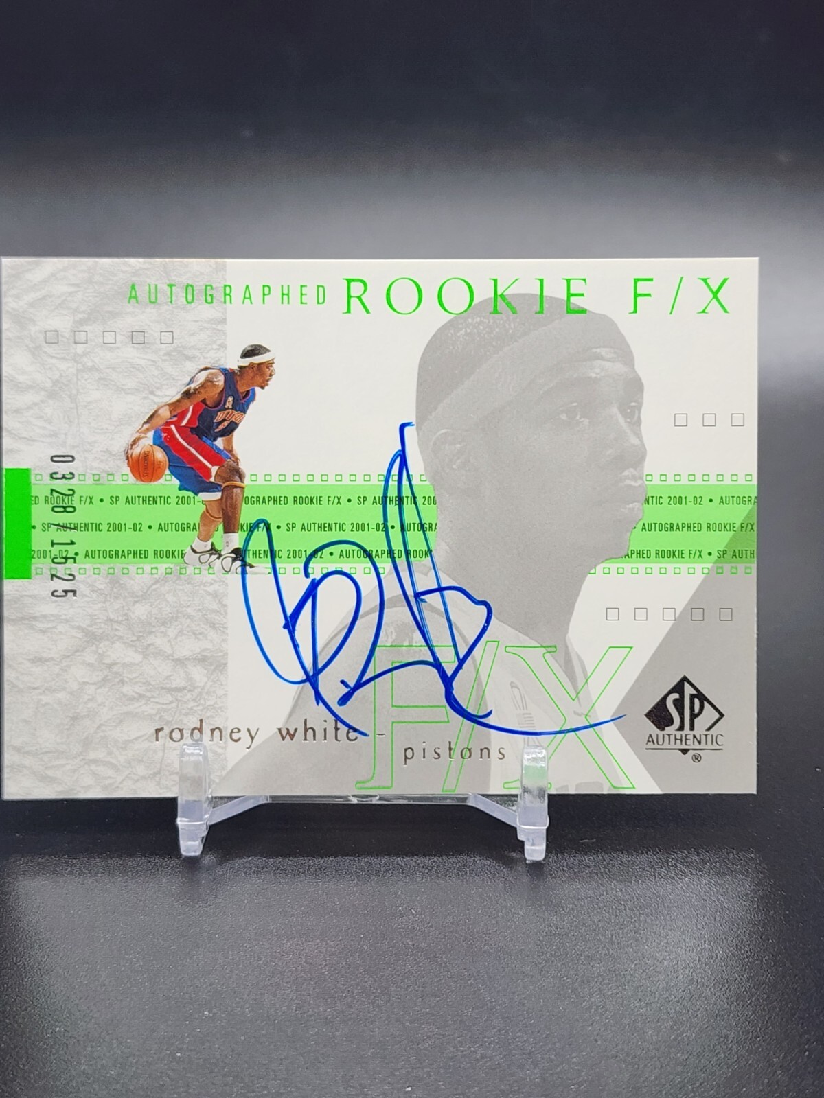 2001-02 UD SP Authentic Auto Rookie FX /1525 Rodney White #129 ...