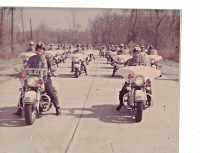 Feb 1976 Photograph Police Motorcycle Formation Procession 8x10 Color ...