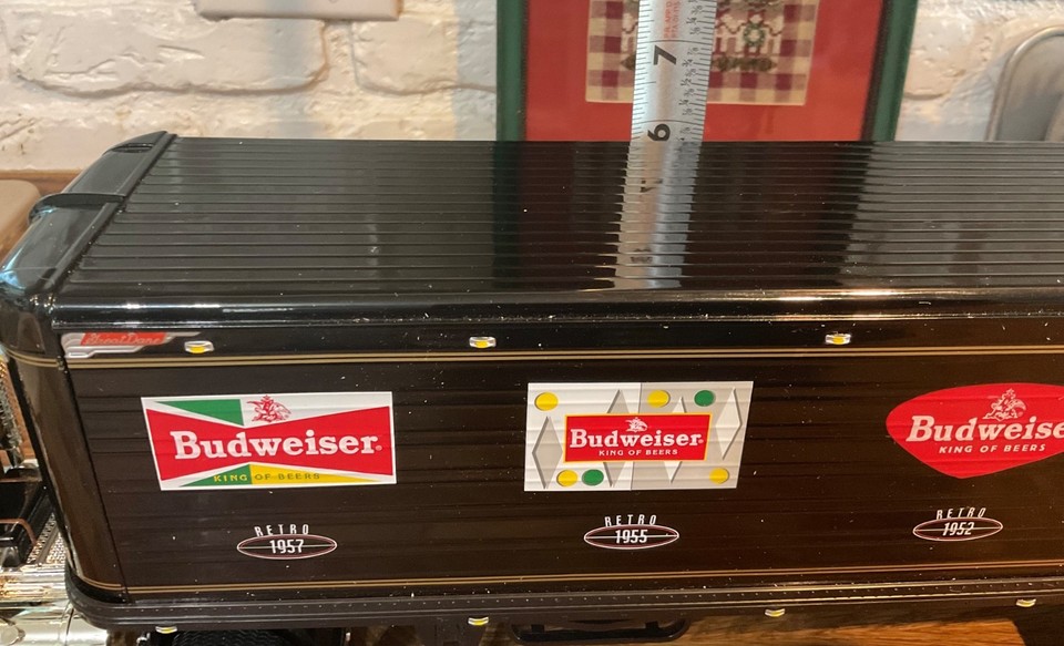 Vtg Ertl 1954 GMC Series 950 Budweiser Die Cast Semi Truck Coin Bank w ...