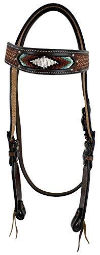 Showman Argentina Cow Leather Headstall w/ Beaded Inlay | eBay