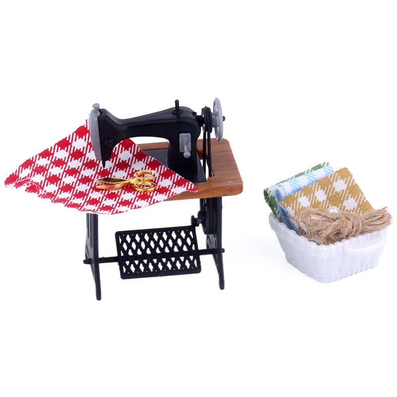 Dollhouse Vintage Sewing Machine Set Handmade Wool Sewing | eBay