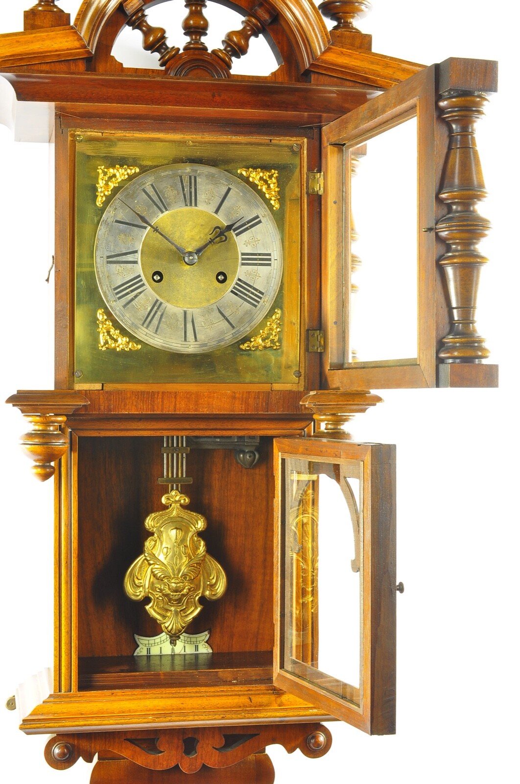 Superb Antique German Junghans Quarter-Strike Spring Driven Wall Clock ...