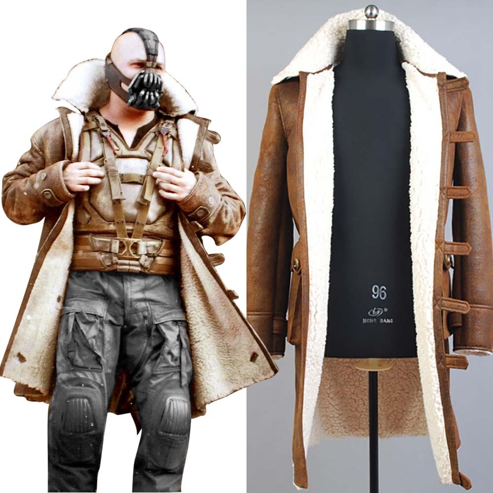 Batman Bane Dorrance Leather Trench Cosplay Costume Uniform Jacket Coat ...