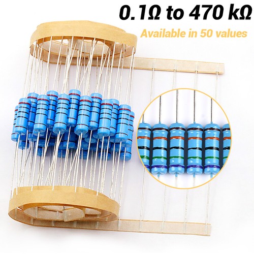 3W Watt Metal Film Resistors ±1% 0.1Ω 0.1Ω to 470 kΩ 470K Five Color ...