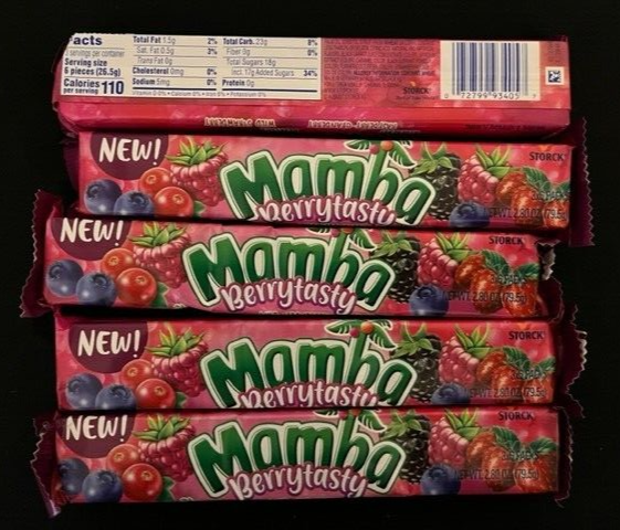 Mamba BERRY TASTY Fruit Chews- 4 BERRY FLAVORS- {5 PACKS} | eBay