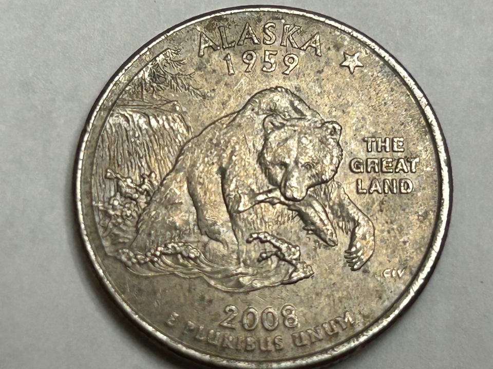 2008 P Alaska Quarter Bronze coloring & 6th claw "very cool" Rare | eBay