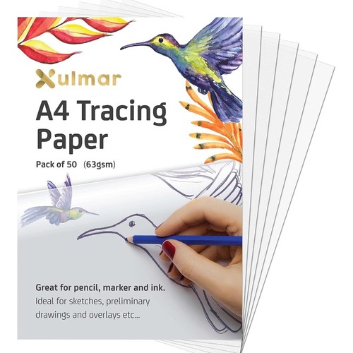 Tracing Paper A4 63 GSM Pack of 50 Sheets for Sewing Patterns Drawing ...