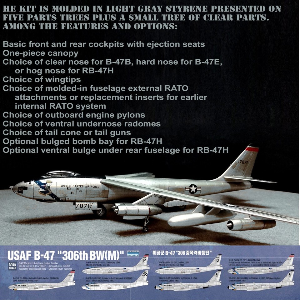 ACADEMY 12618 1/144 BOEING USAF B-47 STRATOJET "306TH BOMBER WING ...