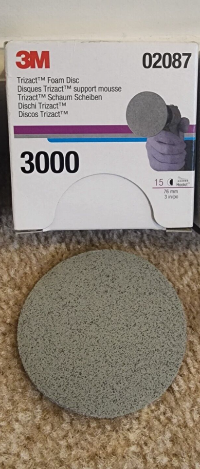 3M Trizact 3" 1000,1500,3000 & 5000 grit. Hookit AttachmentDiscs. (4 ...
