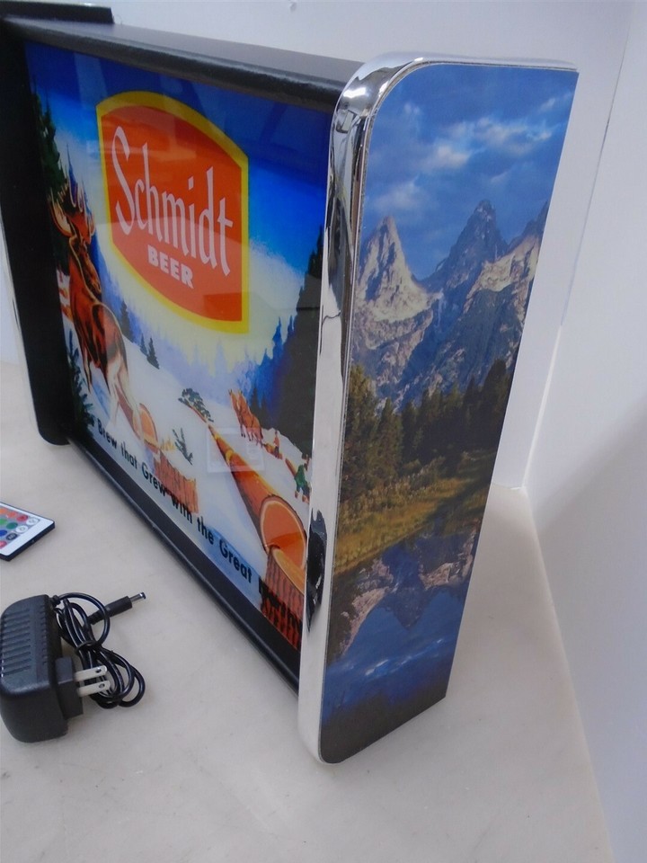 Schmidt Beer Moose Scene LED Display light sign box | eBay
