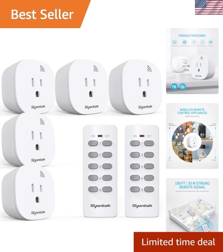Compact Remote Control Outlet - Energy-Saving Switch for 5 Appliances ...