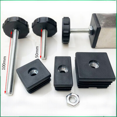 Square Tube Inserts End Caps /Adjustable Table Foot Furniture Leveling ...