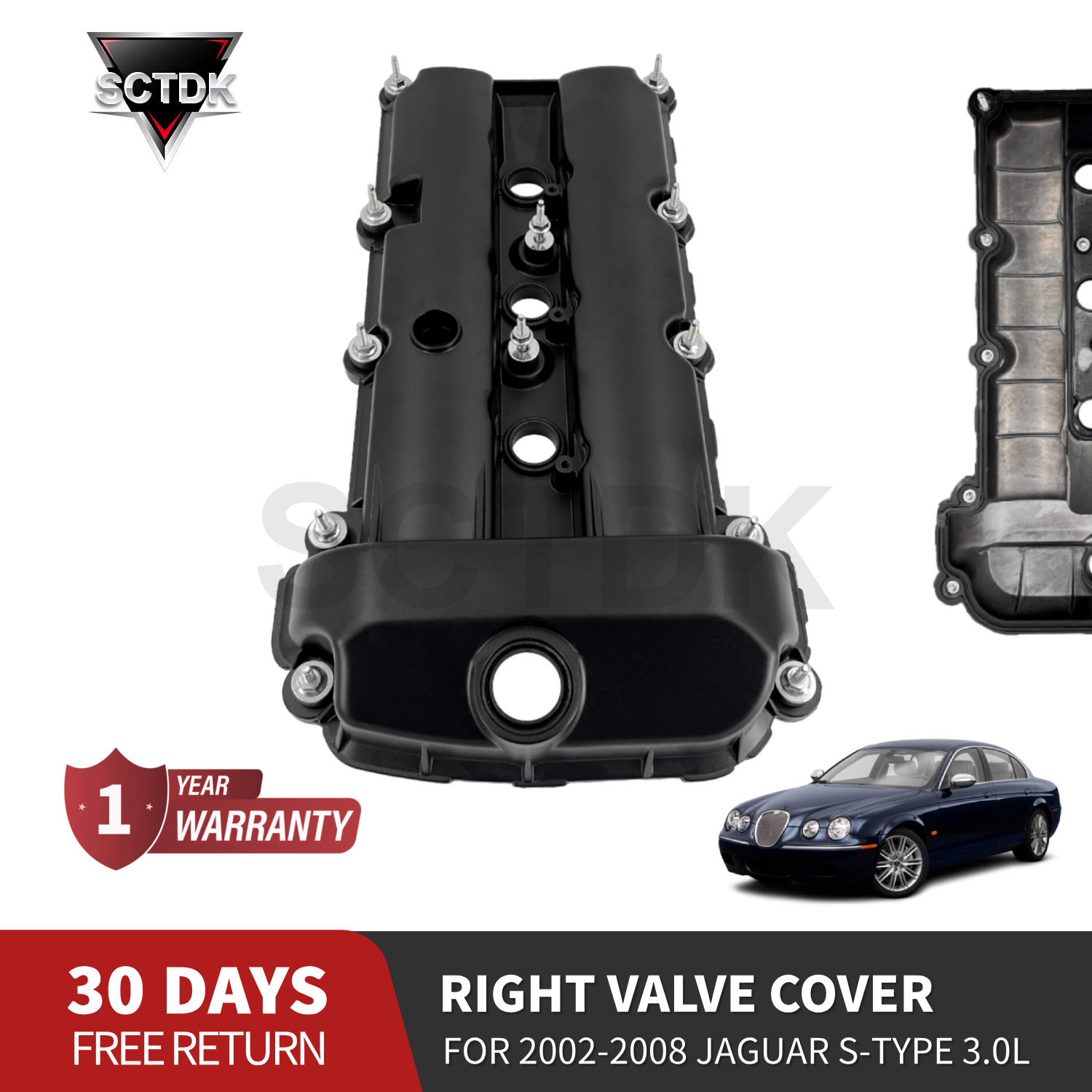 Upgraded Right Aluminum Valve Cover C2S48786 for 2002-08 Jaguar S-Type ...