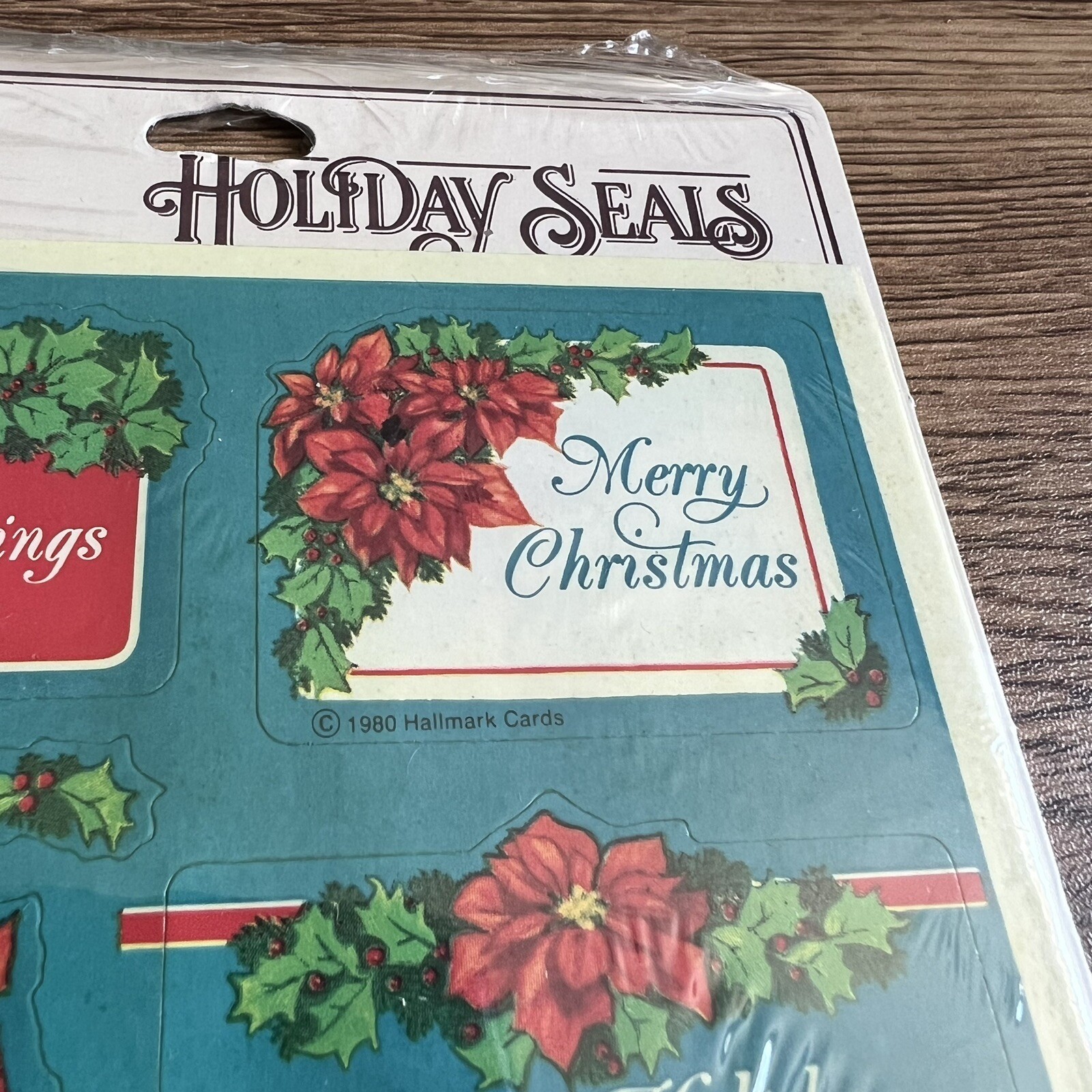 NOS Hallmark Christmas Stickers seals 4 sheets 1980 Holiday Seals Vtg ...
