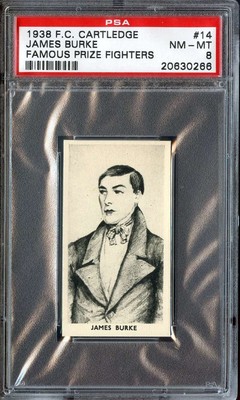 1938 CARTLEDGE RAZORS FAMOUS PRIZE FIGHTERS #14 JAMES BURKE PSA 8 ...