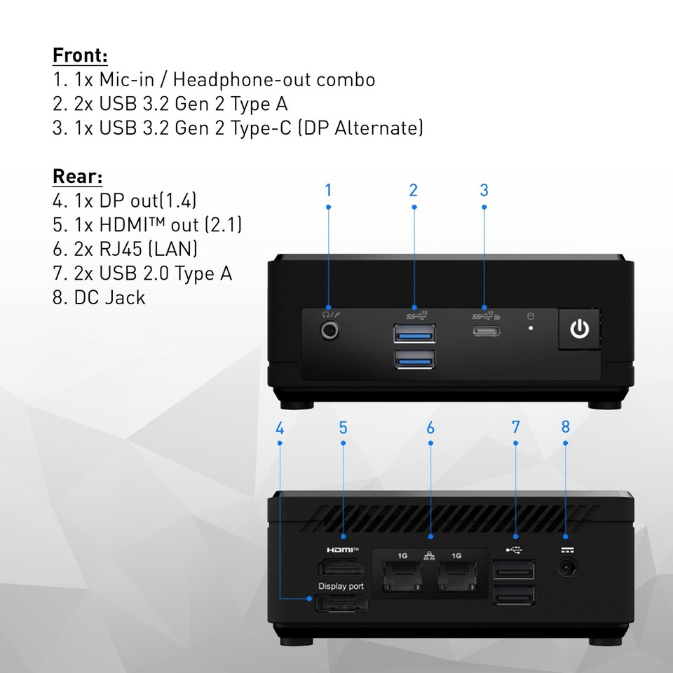 MSI Cubi N ADL-005US NUC Min PC Pentium N200 4GB 128GB HDD W11P ...