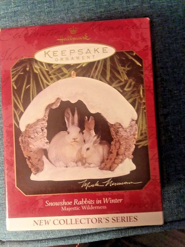 Hallmark 1997 Orn Snowshoe Rabbits in Winter 1st in Majestic Wilderness ...