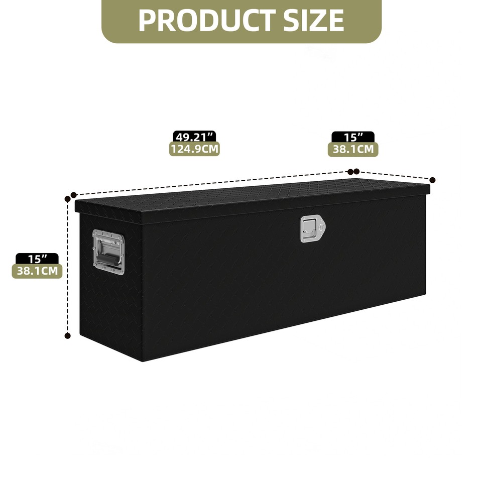 49"x15" Heavy-Duty Storage Tool Box Pickup Truck Bed Chest Sliding ...