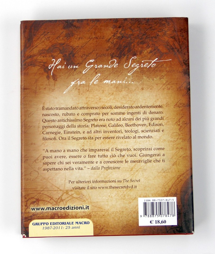 Il Segreto Rhonda Byrne Macro Libro The Secret | eBay