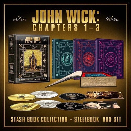 John Wick Steelbook SEALED 1-3 Stash Book Collection [4K UHD+Code] Best ...