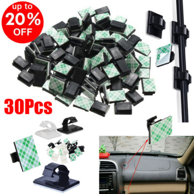 30Pcs Self Adhesive Mini Car Wire Clips Rectangle Tie Sticker Cable ...
