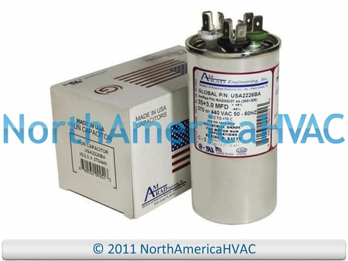 OEM Amrad Run Capacitor 35 + 3 uf MFD 370 / 440 Volt Fits RA2000-44-305 ...
