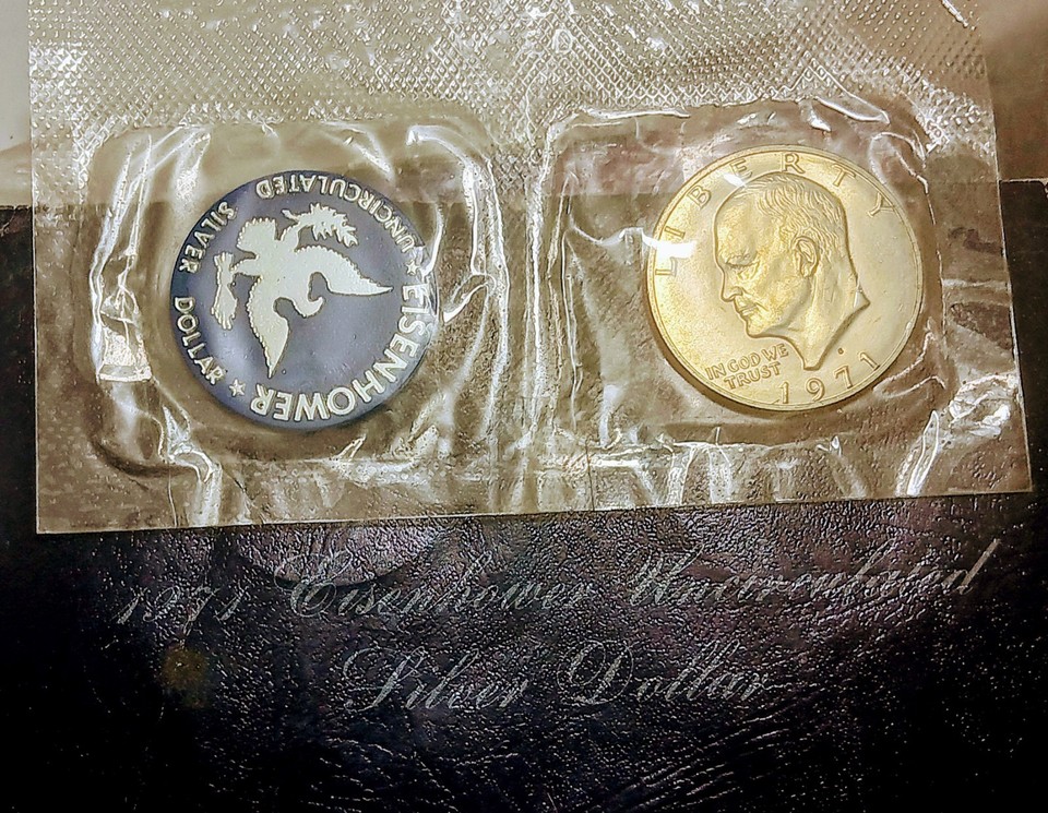 1971-S Uncirculated 40% Silver Eisenhower Dollar Blue Ike 803-6 | eBay