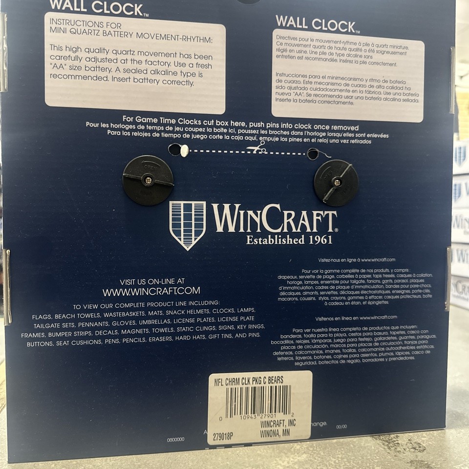 WinCraft Chrome Clock Chicago Bears | eBay