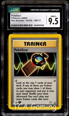 CGC 9.5 MINT+ PokeGear 88/111 1st Edition Neo Genesis Pokemon Card 026 ...