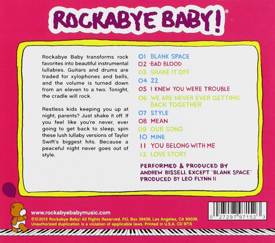 Rockabye Baby! Lullaby Renditions of Taylor Swift (CD) 27297971523 | eBay