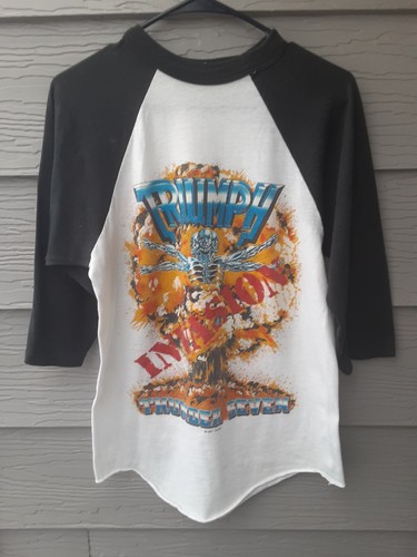 1985 VTG Triumph Invasion Tour Band Concert T Shirt White L Signal ...