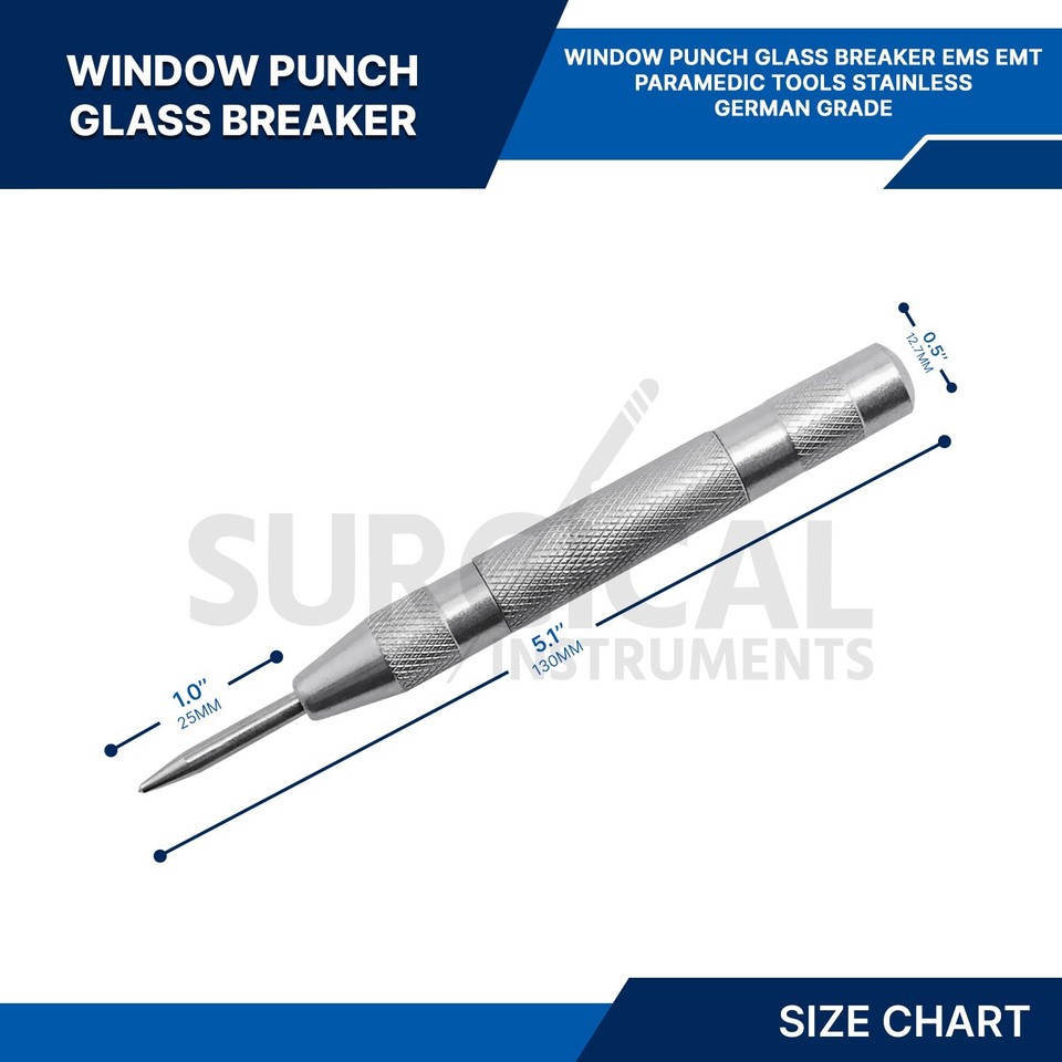 Window Punch Glass Breaker EMS EMT Paramedic Tools Stainless German ...