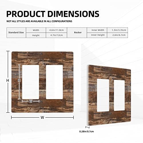 Brown Rustic Wood Plank 2 Gang Double Rocker/Decora Light Switch Cover ...