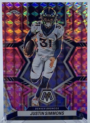 2022 Panini Mosaic Prizm Pink Justin Simmons Denver Broncos #62 | eBay