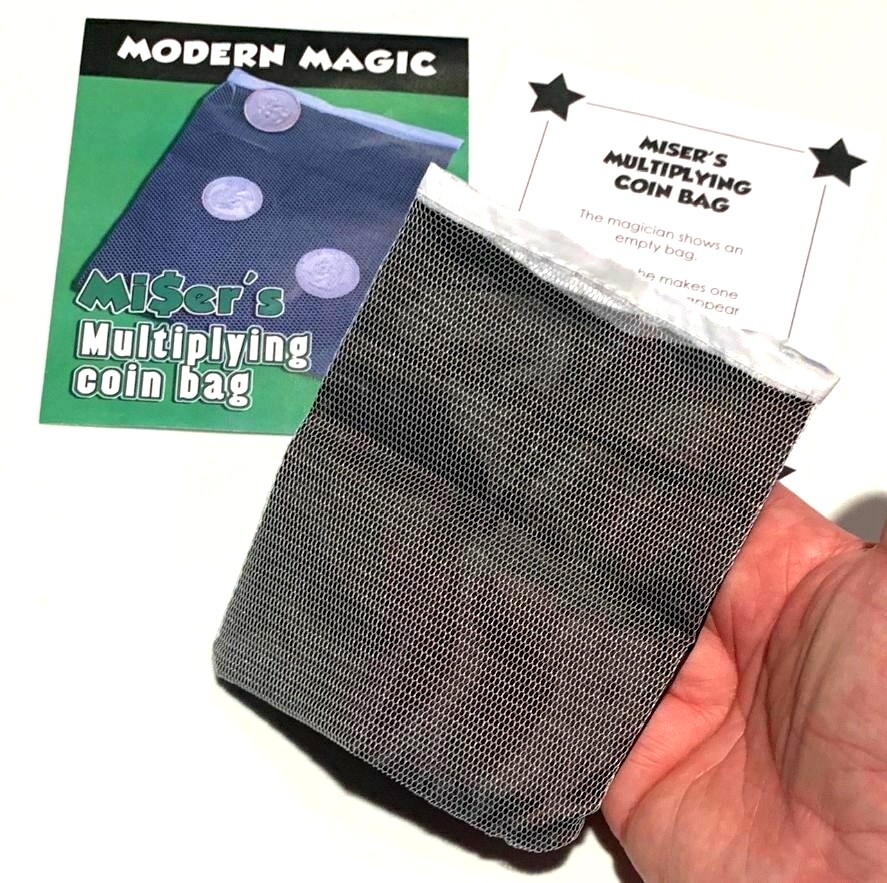 MISERS MULTIPLYING COIN BAG Mesh Appearing Vanish Close Up Money Pocket ...