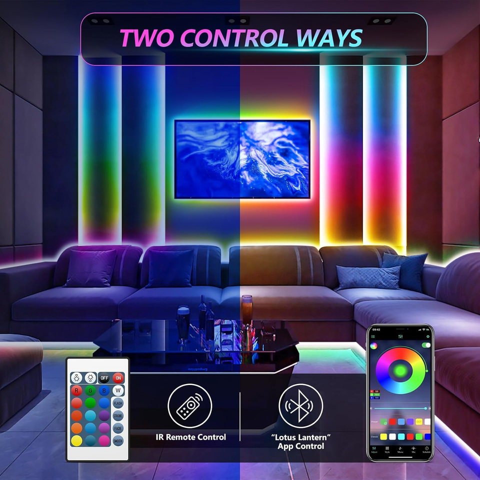 LED Strip Lights for 32-75" TV, 16.4Ft RGB LED Lights Behind, Music ...