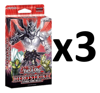 Yugioh TCG Hero Strike UNLIMITED Structure Deck 3x Lot (3 Decks) SEALED ...