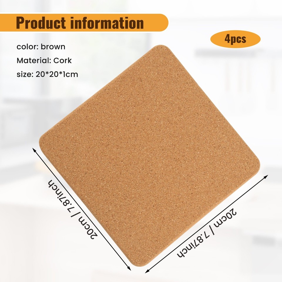 Cork Pad for Hot Dishes, 8 Inch Heat Brown J2M33785 | eBay UK