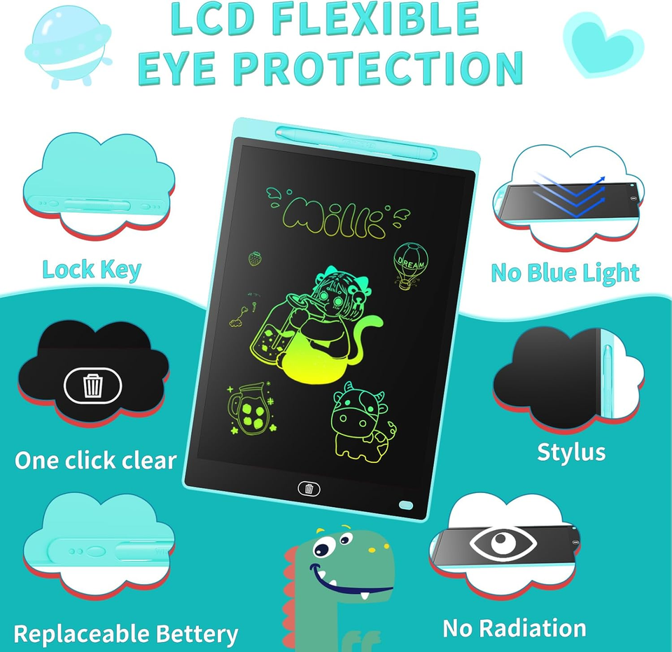 [2 Pack] LCD Writing Tablet 8.5-Inch Colorful Doodle Board, Toddler ...