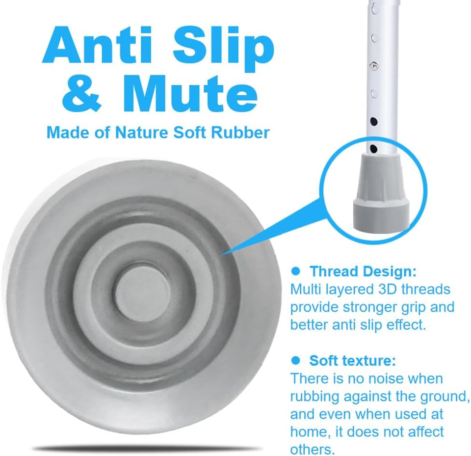 4 Pack 3/4 Inch Rubber Cane Tips for Canes Crutch Walking Sticks and ...