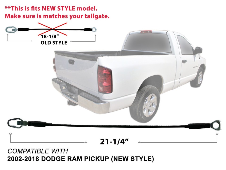 Tailgate Cable fits Dodge 2002 - 2018 RAM R1500 R2500 R3500 Pair ...