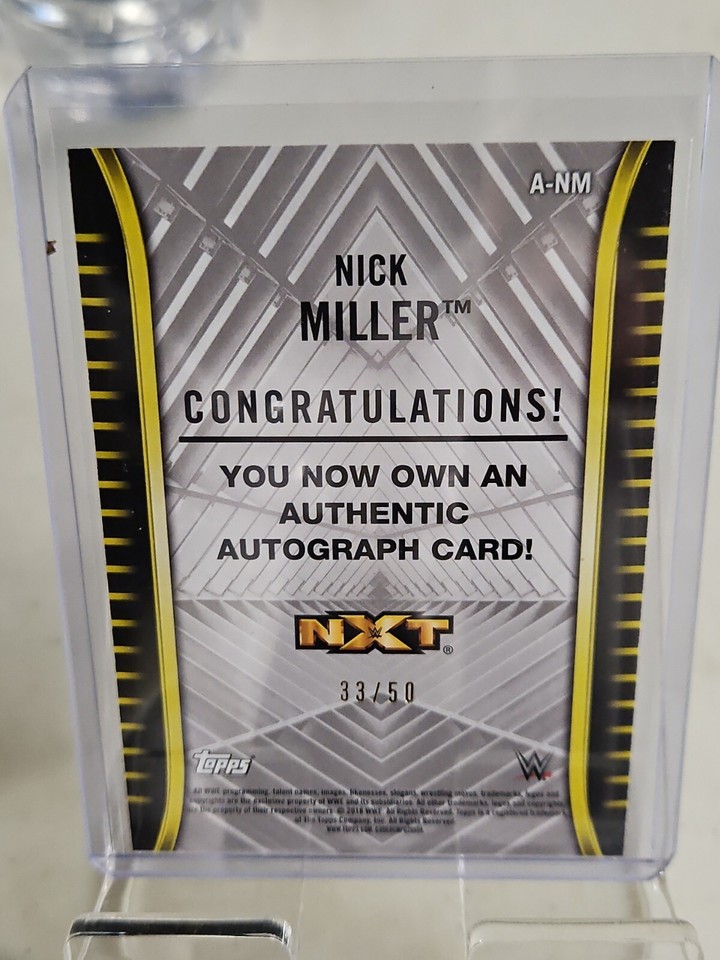 2018 Topps WWE NXT Auto Nick Miller #A-NM Autograph wrestling card GOLD ...