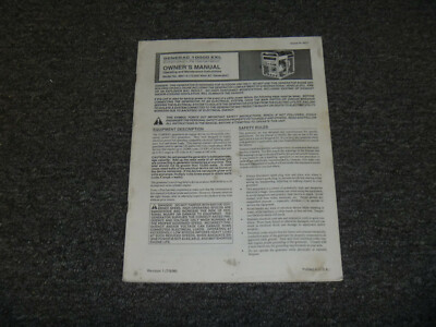 Generac 10000 EXL 9801-0 AC Generator Owner Operator Maintenance Manual ...