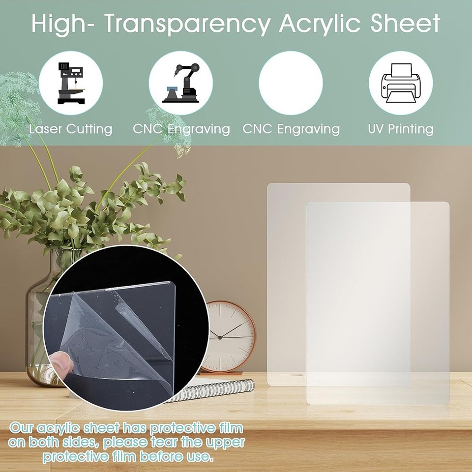 2 Packs Transparency Acrylic Cutting Pads, Die Cutting Plates Clear ...