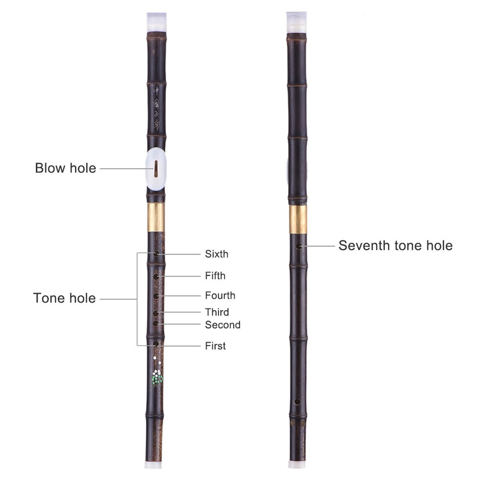 Detchable Natural Black Bamboo Bawu Ba Wu Transverse Flute Pipe in G ...