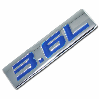 CHROME BLUE METAL 3.6L ENGINE RACE MOTOR SWAP EMBLEM BADGE FOR TRUNK ...