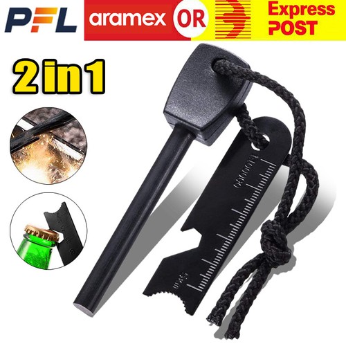Magnesium Flint Rod Stone Fire Starter Lighter Emergency Survival ...