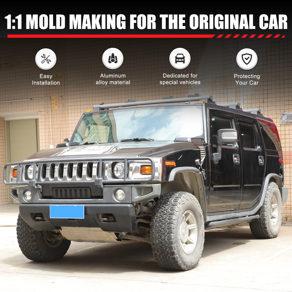 For Hummer H2 2003-09 Black Aluminum alloy Front Bumper Lower Insert ...