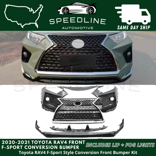 Fit 20-21 Toyota RAV4 PG Style Unpainted Front Bumper Conversion Kit ...